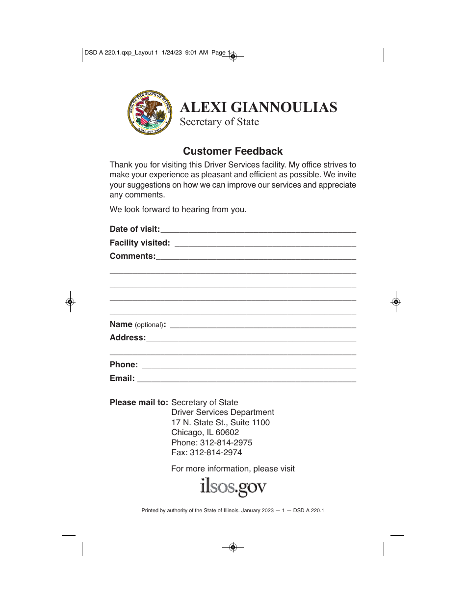 Form DSD A220 - Fill Out, Sign Online and Download Fillable PDF ...