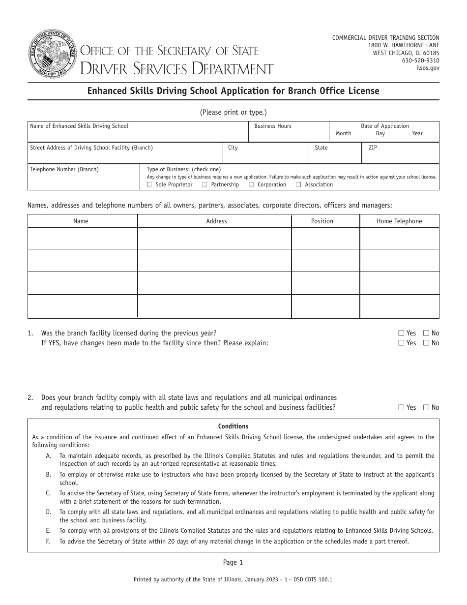 Form DSD CDTS100 - Fill Out, Sign Online and Download Fillable PDF ...