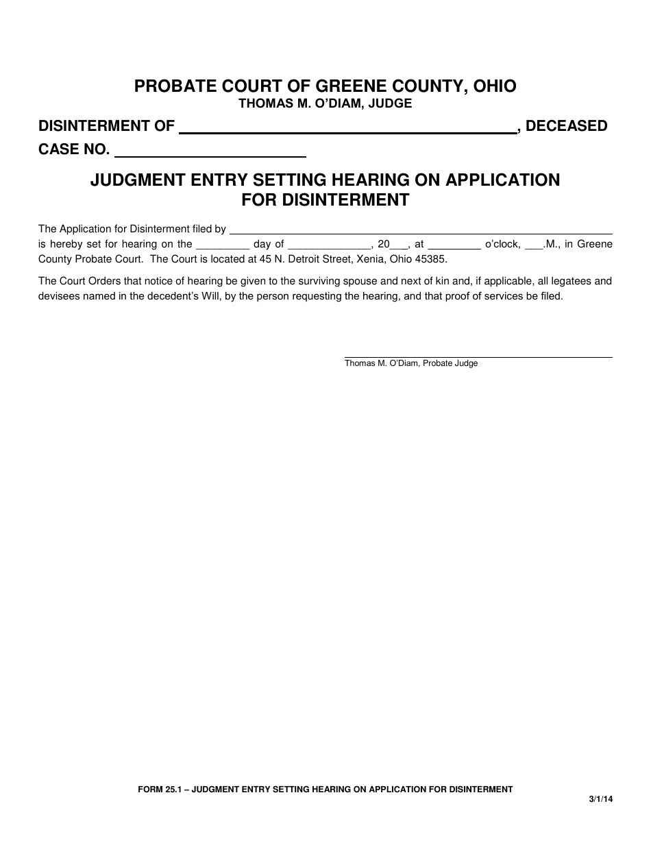 Form 25.1 - Fill Out, Sign Online and Download Fillable PDF, Greene ...
