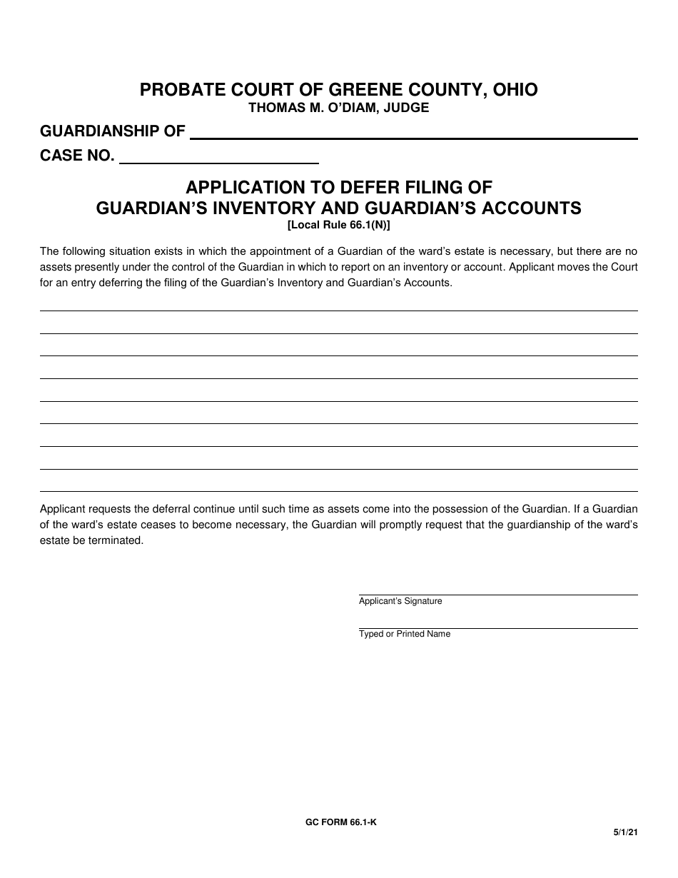 GC Form 66.1-K - Fill Out, Sign Online and Download Fillable PDF ...