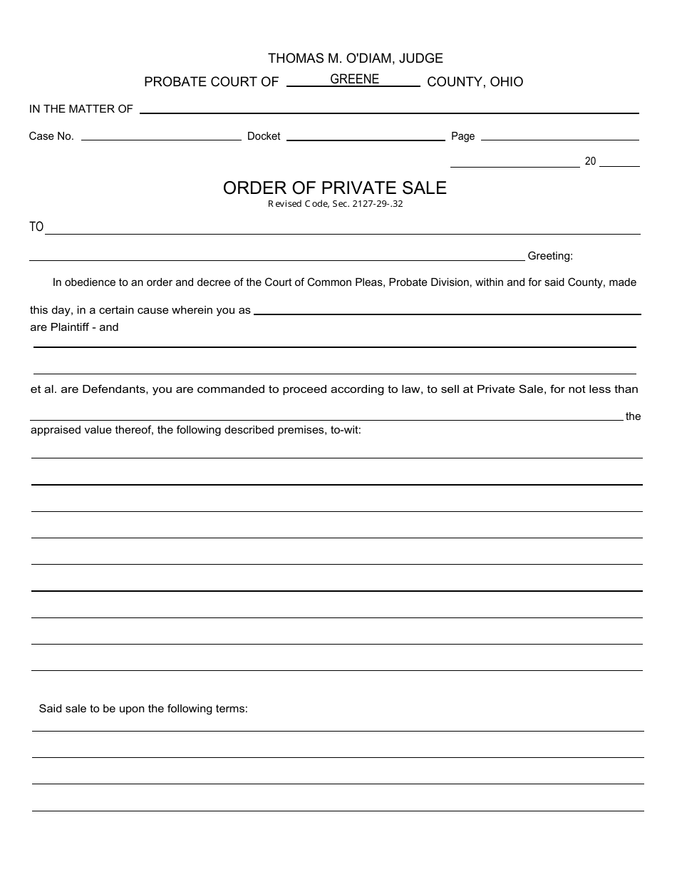 Form PC-042 - Fill Out, Sign Online and Download Fillable PDF, Greene ...