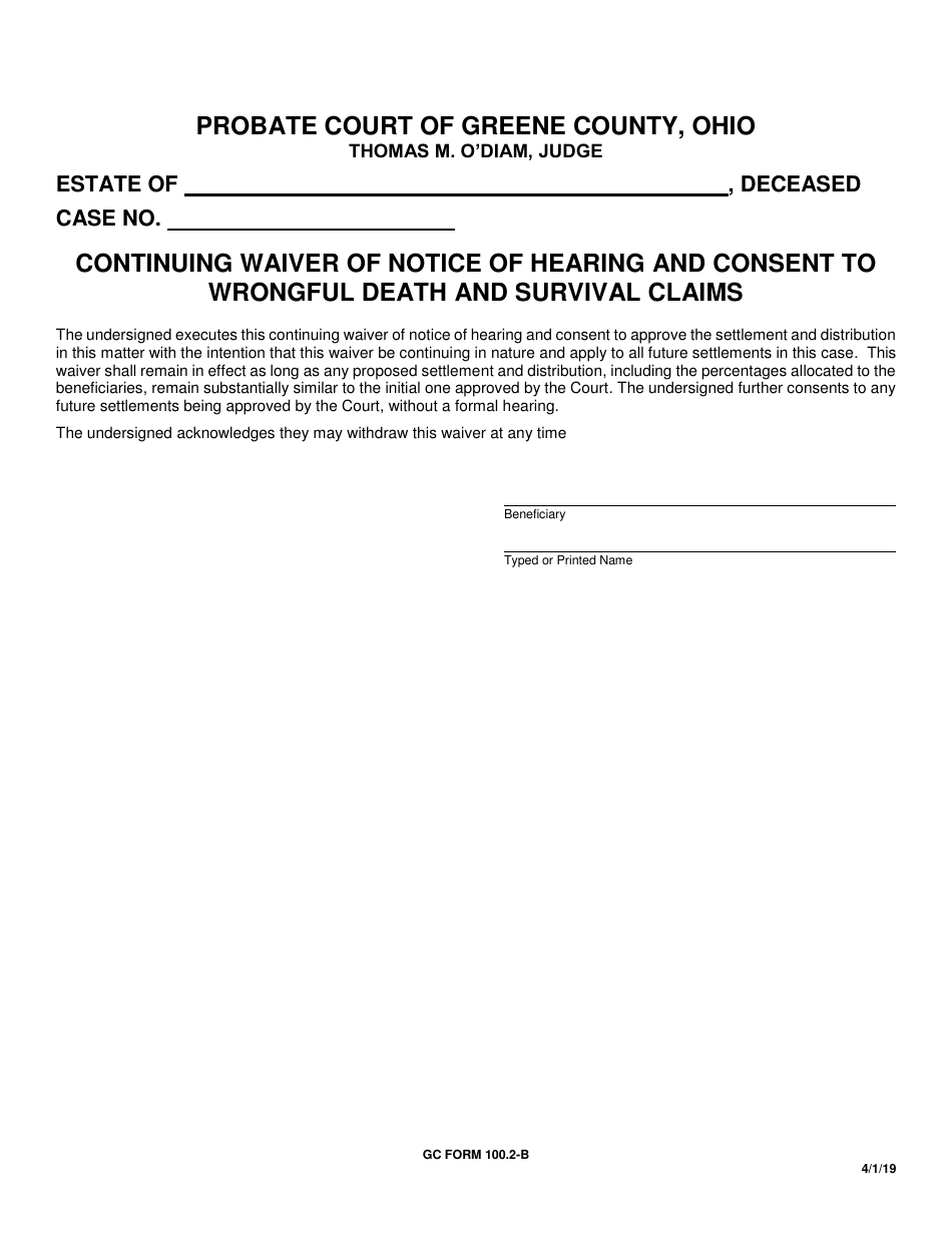 GC Form 100.2-B - Fill Out, Sign Online and Download Fillable PDF ...