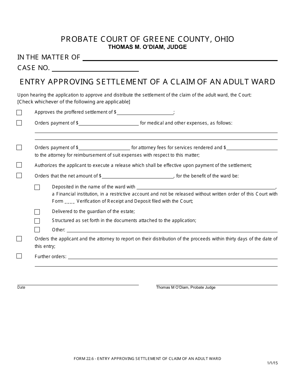 Form 22.6 - Fill Out, Sign Online and Download Fillable PDF, Greene ...
