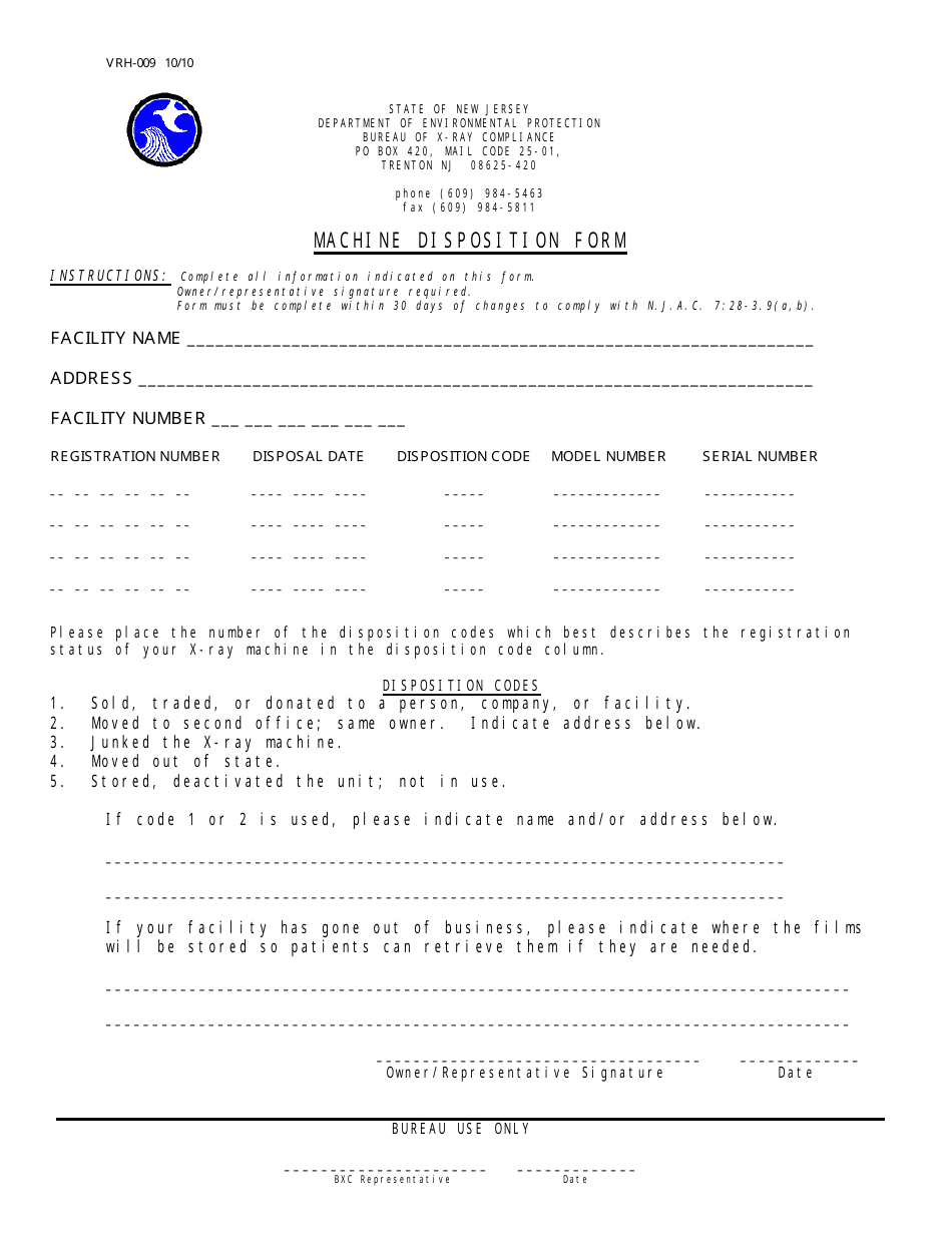 Form VRH-009 - Fill Out, Sign Online and Download Fillable PDF, New ...