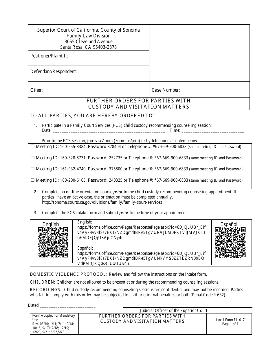 Local Form FL-017 - Fill Out, Sign Online and Download Printable PDF ...