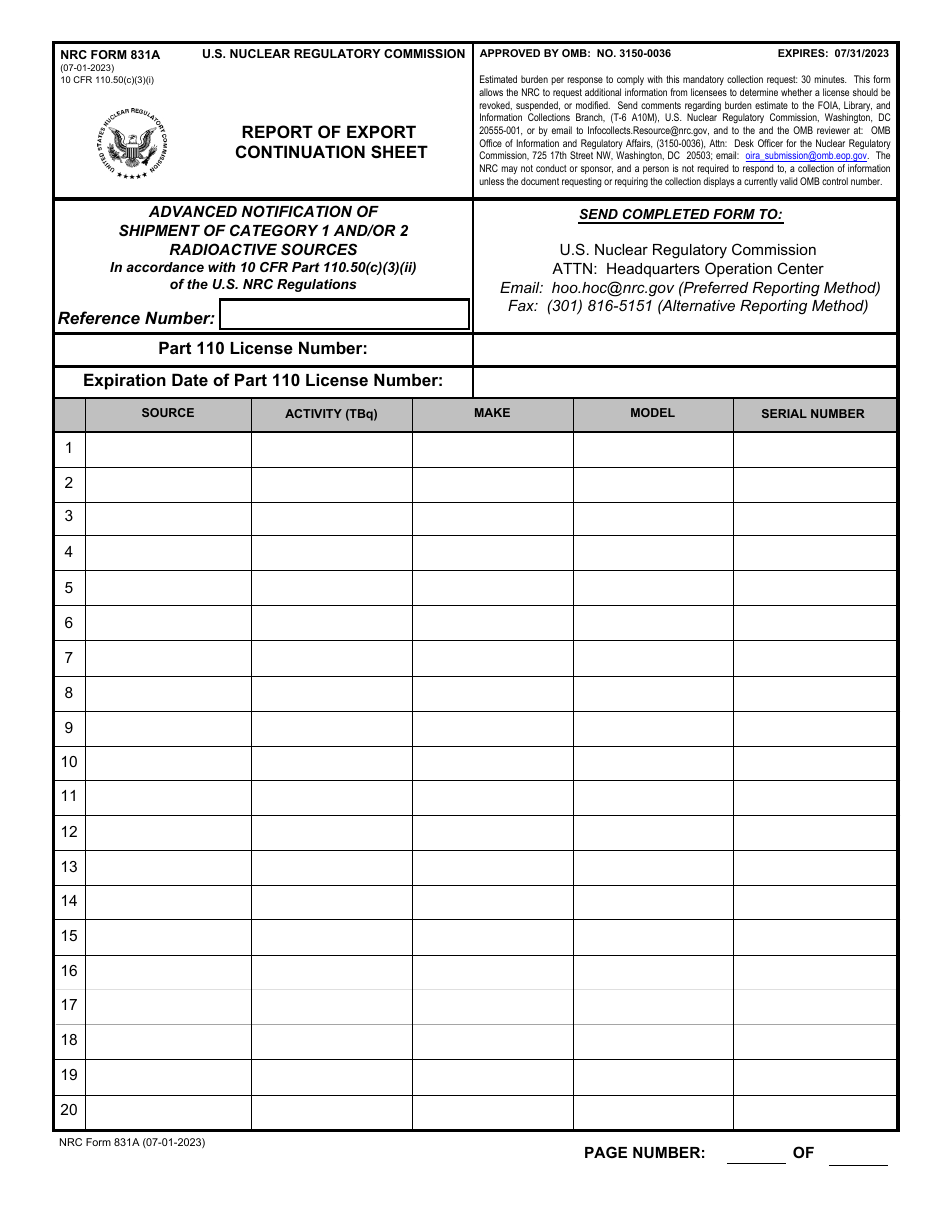 NRC Form 831A - Fill Out, Sign Online and Download Fillable PDF ...