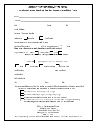Alabama Authentication Submittal Form - Fill Out, Sign Online and Download PDF | Templateroller