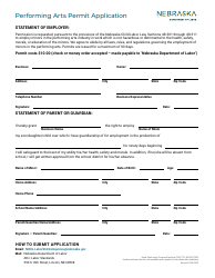 Nebraska Performing Arts Permit Application Download Fillable PDF ...