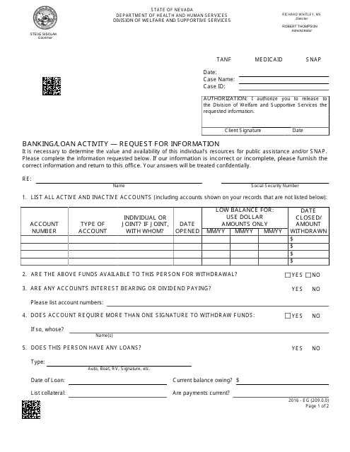 Form 2016-EG - Fill Out, Sign Online and Download Fillable PDF, Nevada ...