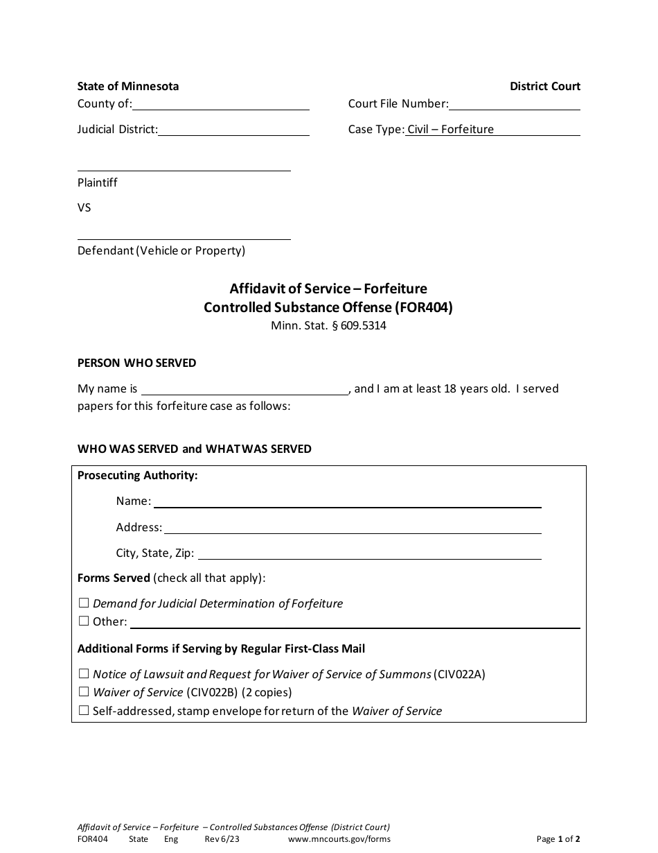 Form FOR404 - Fill Out, Sign Online and Download Printable PDF ...