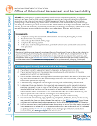 Michigan Oeaa Assessment Security Compliance Form - Fill Out, Sign ...