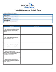 Michigan Material Storage and Custody Form - Fill Out, Sign Online and ...