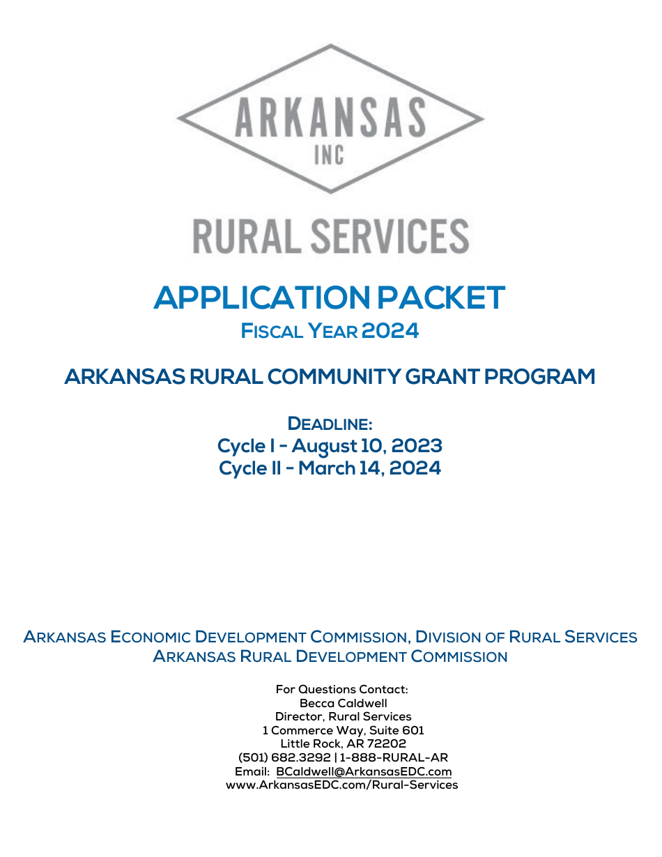 2024 Arkansas Arkansas Rural Community Grant Program Application ...
