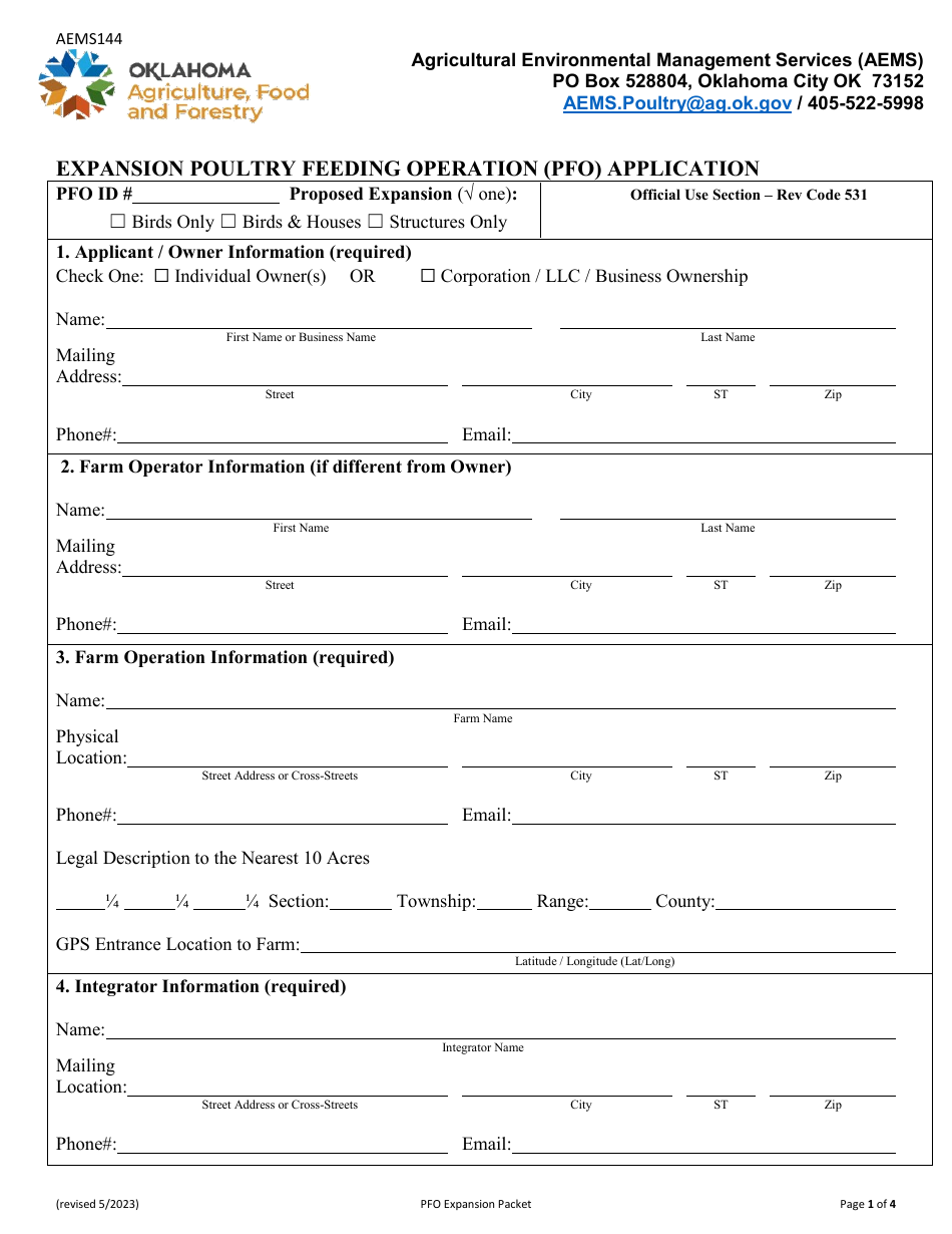 Form AEMS144 - Fill Out, Sign Online and Download Fillable PDF ...