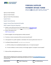 Minnesota Foreign Supplier Payment Intake Form - Fill Out, Sign Online ...