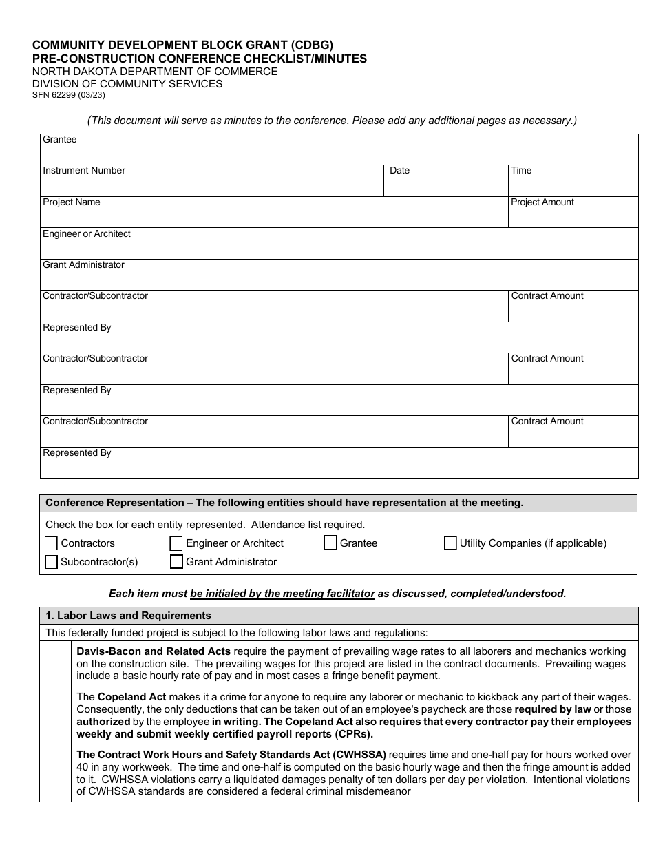 Form SFN62299 - Fill Out, Sign Online and Download Fillable PDF, North Dakota | Templateroller