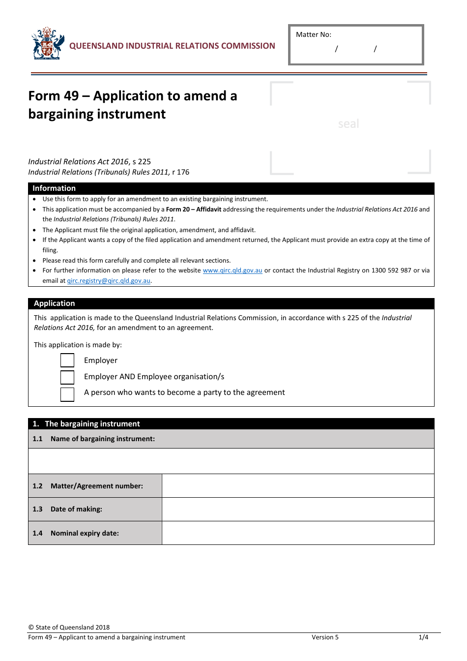 Form 49 - Fill Out, Sign Online and Download Fillable PDF, Queensland ...
