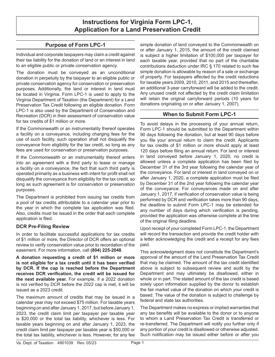 Download Instructions for Form LPC-1 Application for a Land ...