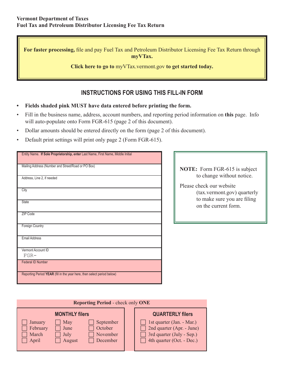 Form FGR-615 - Fill Out, Sign Online and Download Printable PDF ...