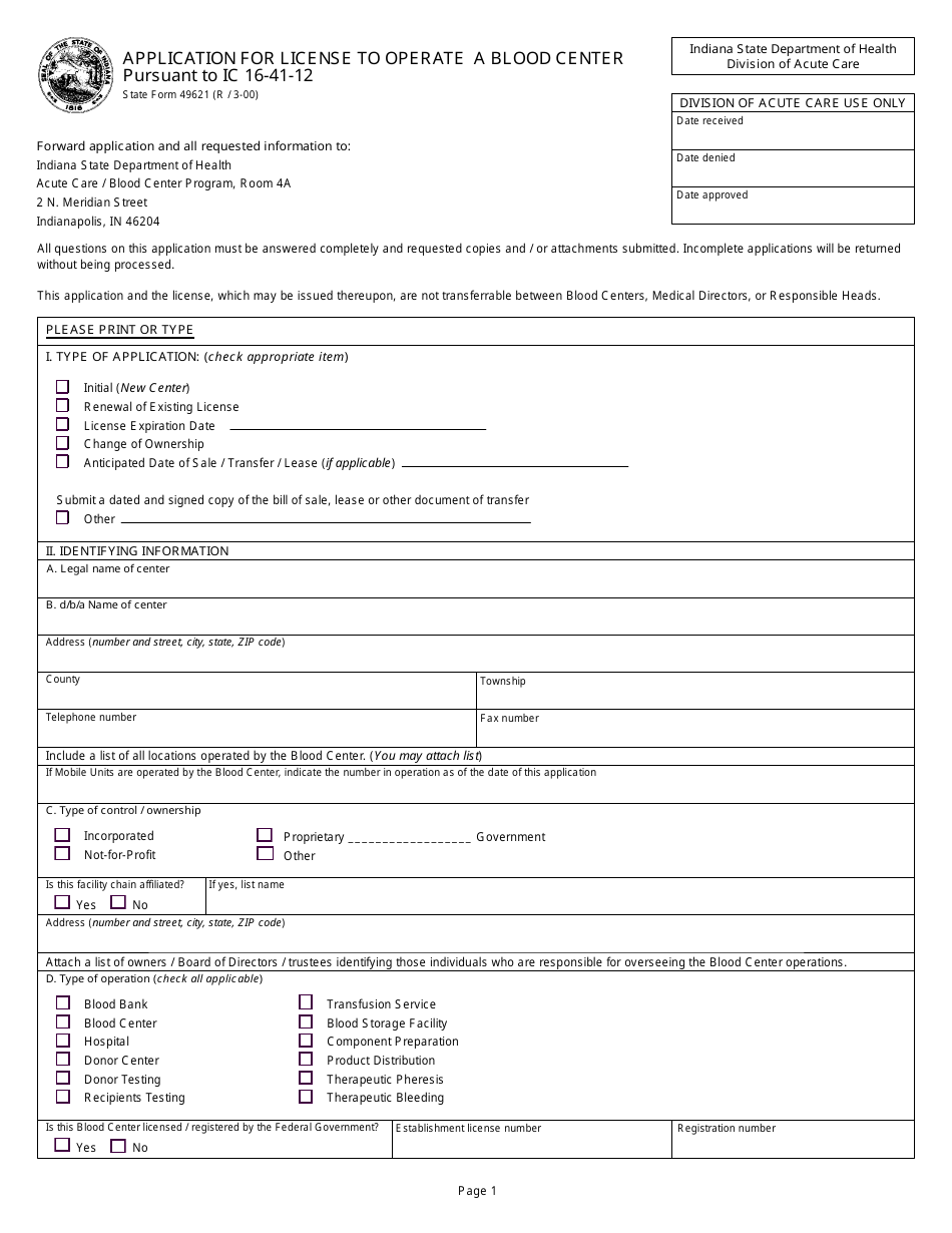 State Form 49621 - Fill Out, Sign Online and Download Fillable PDF ...