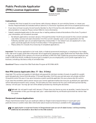 Oregon Public Pesticide Applicator (Ppa) License Application - Fill Out ...