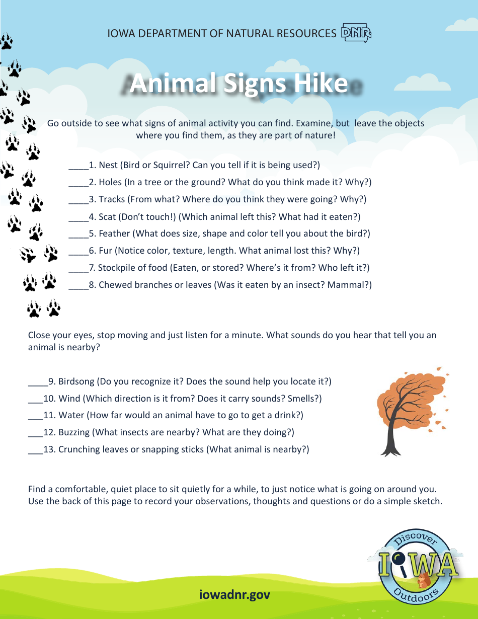 Iowa Animal Signs Hike - Fill Out, Sign Online and Download PDF ...