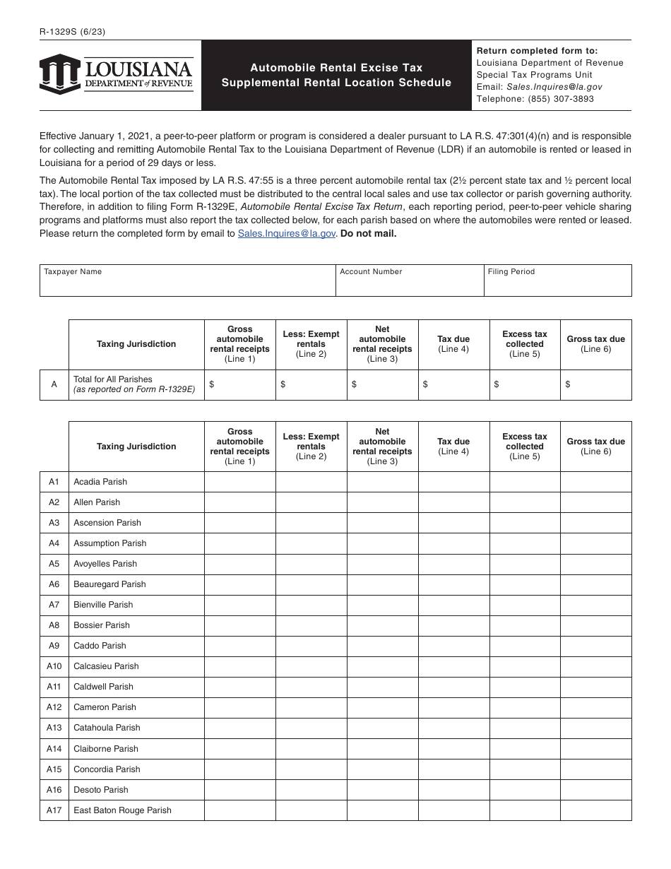 Form R-1329S - Fill Out, Sign Online and Download Fillable PDF ...