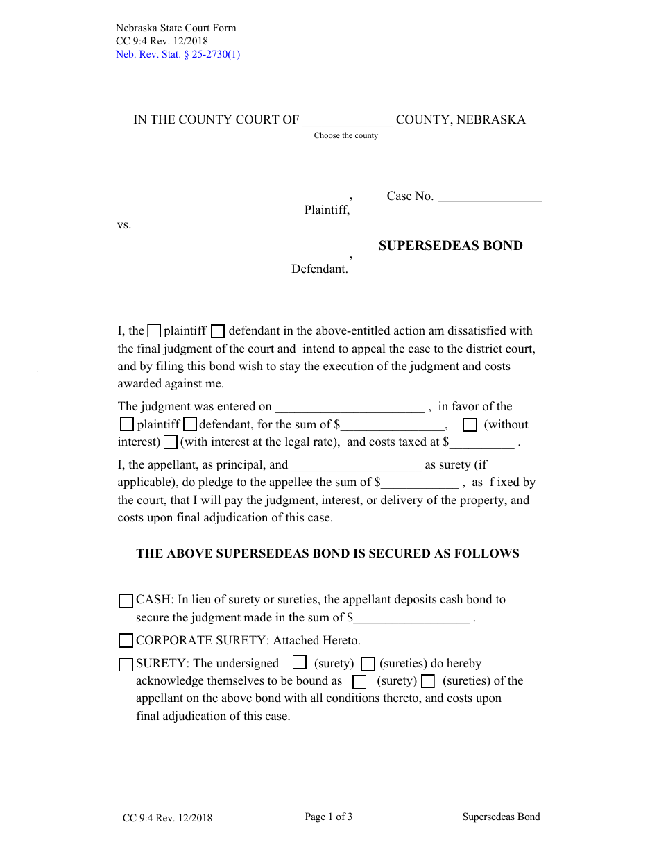 Form CC9:4 - Fill Out, Sign Online and Download Fillable PDF, Nebraska ...