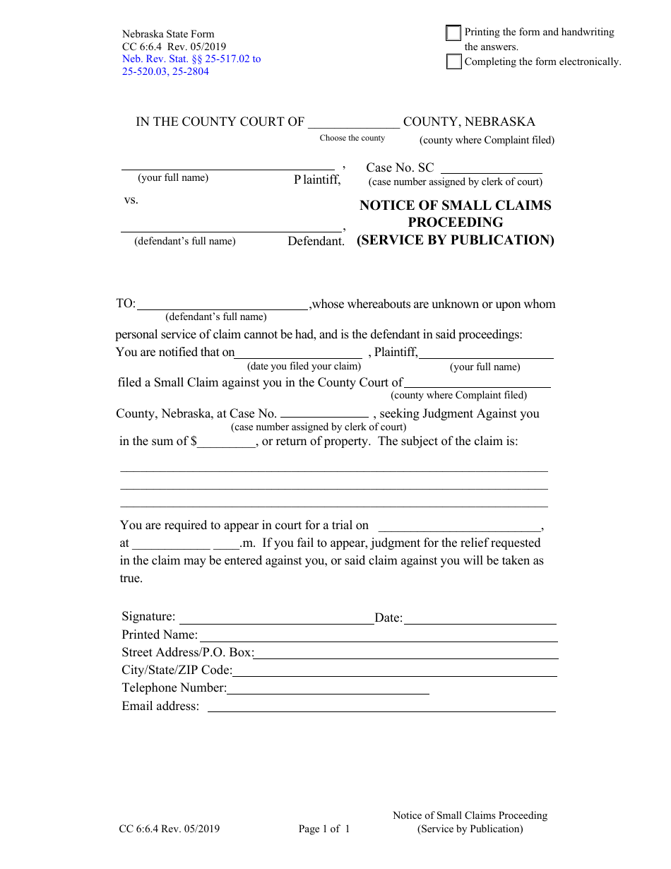 Form CC6:6.4 - Fill Out, Sign Online and Download Fillable PDF ...