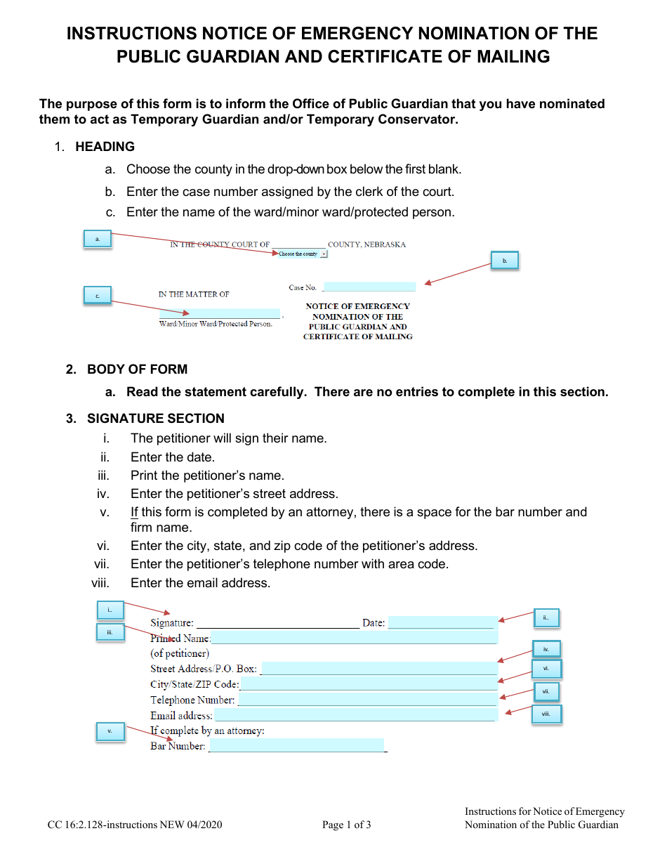 Download Instructions for Form CC16:2.128 Notice of Emergency ...