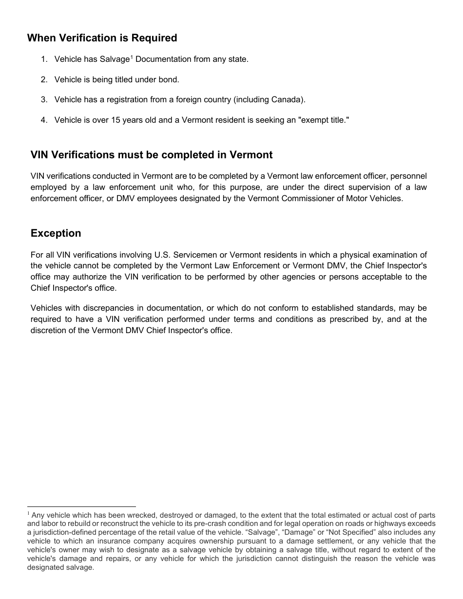 Form VT-010 Download Fillable PDF or Fill Online Verification of Vin or ...