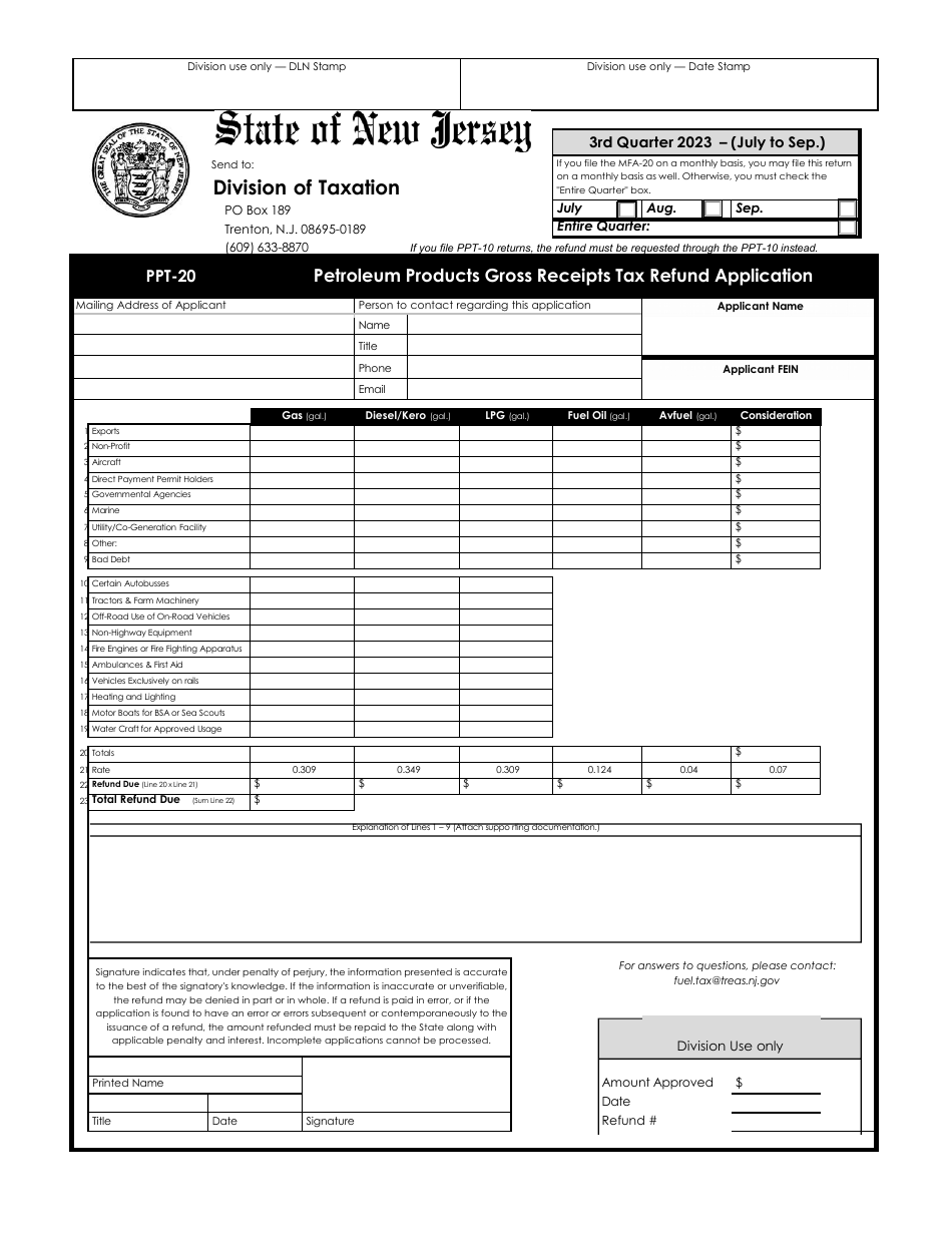 Form PPT-20 - 2023 - Fill Out, Sign Online and Download Fillable PDF ...