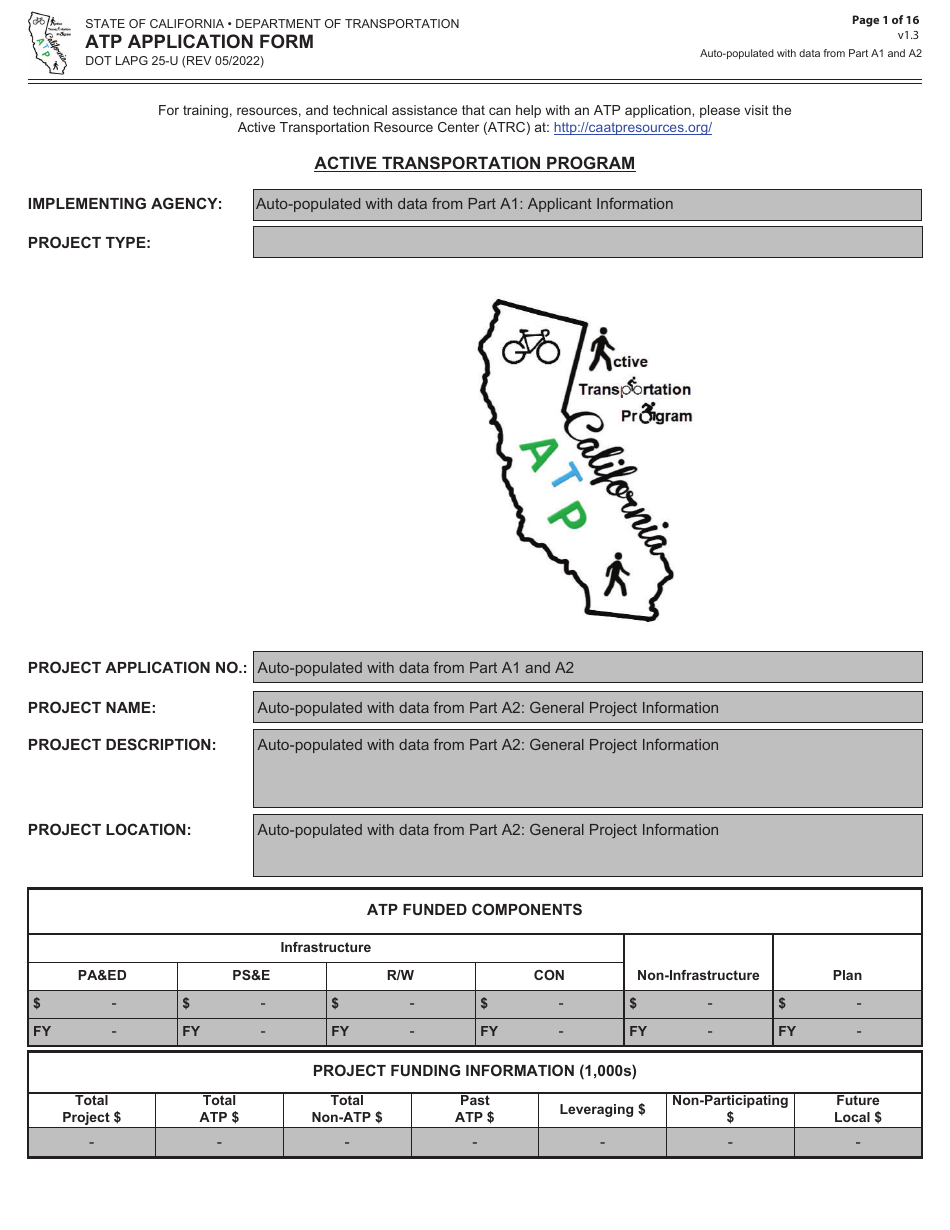 Form DOT LAPG25-U - Fill Out, Sign Online and Download Fillable PDF ...