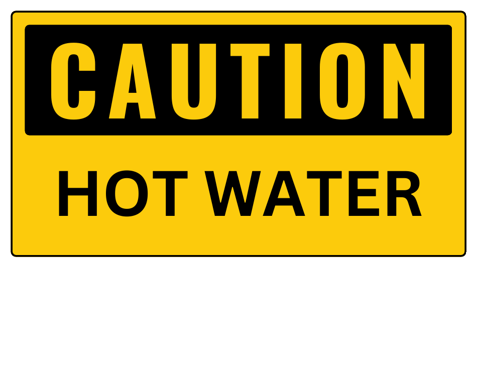 Caution Sign Template - Hot Water Download Printable PDF | Templateroller
