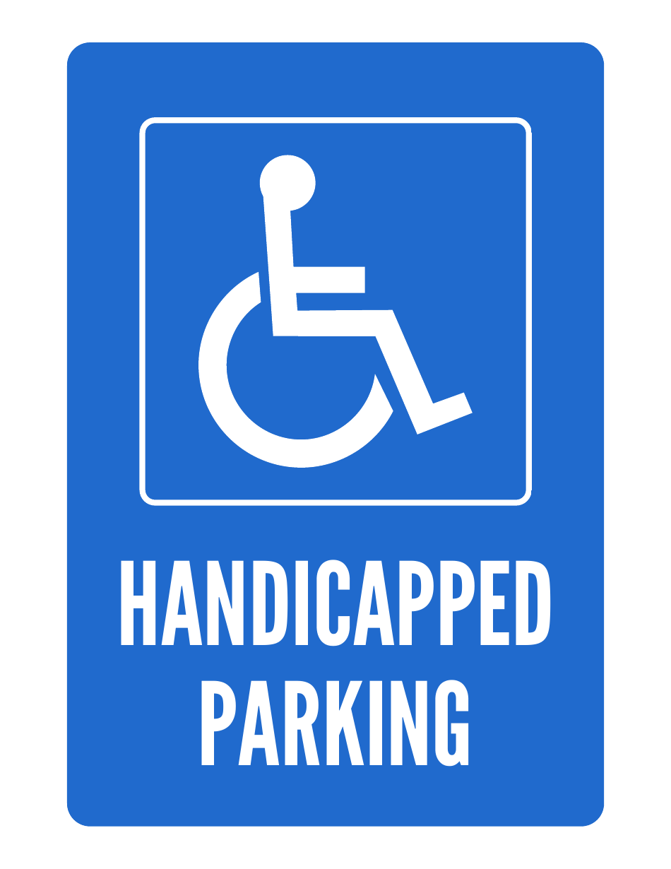 Parking Sign Template - Handicapped Download Printable PDF | Templateroller