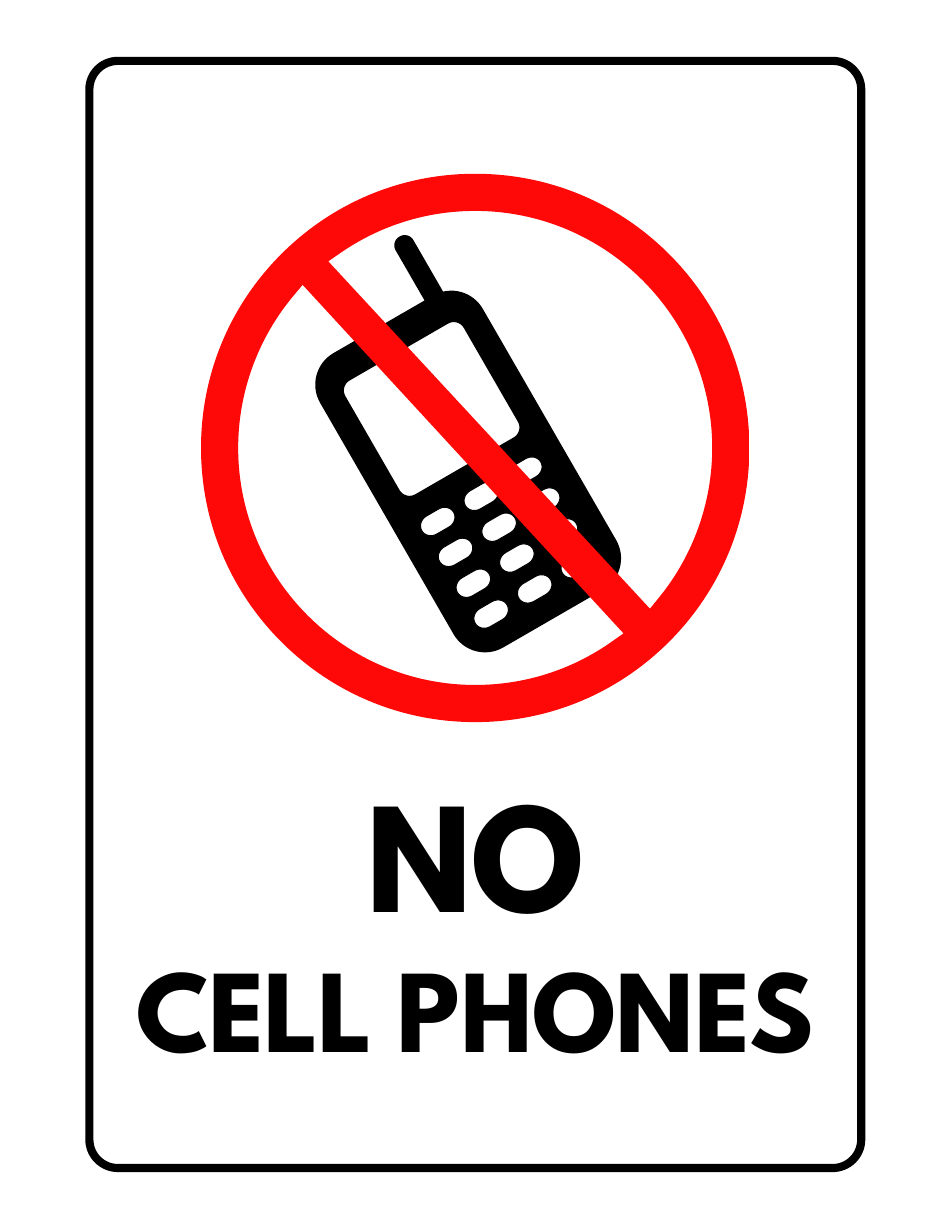 No Cellphone Sign Template Download Printable PDF | Templateroller