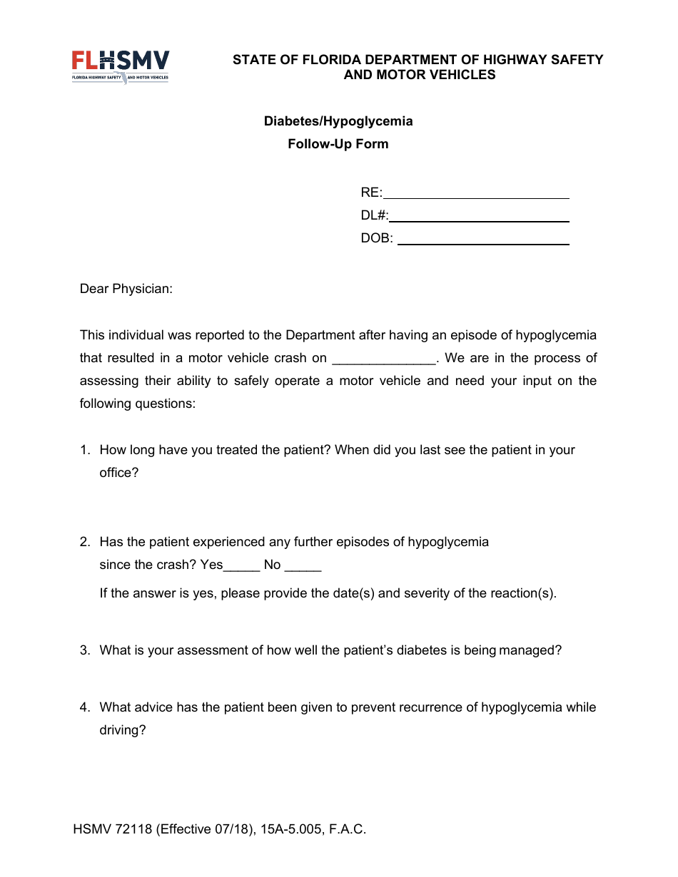 Form HSMV72118 - Fill Out, Sign Online and Download Printable PDF ...
