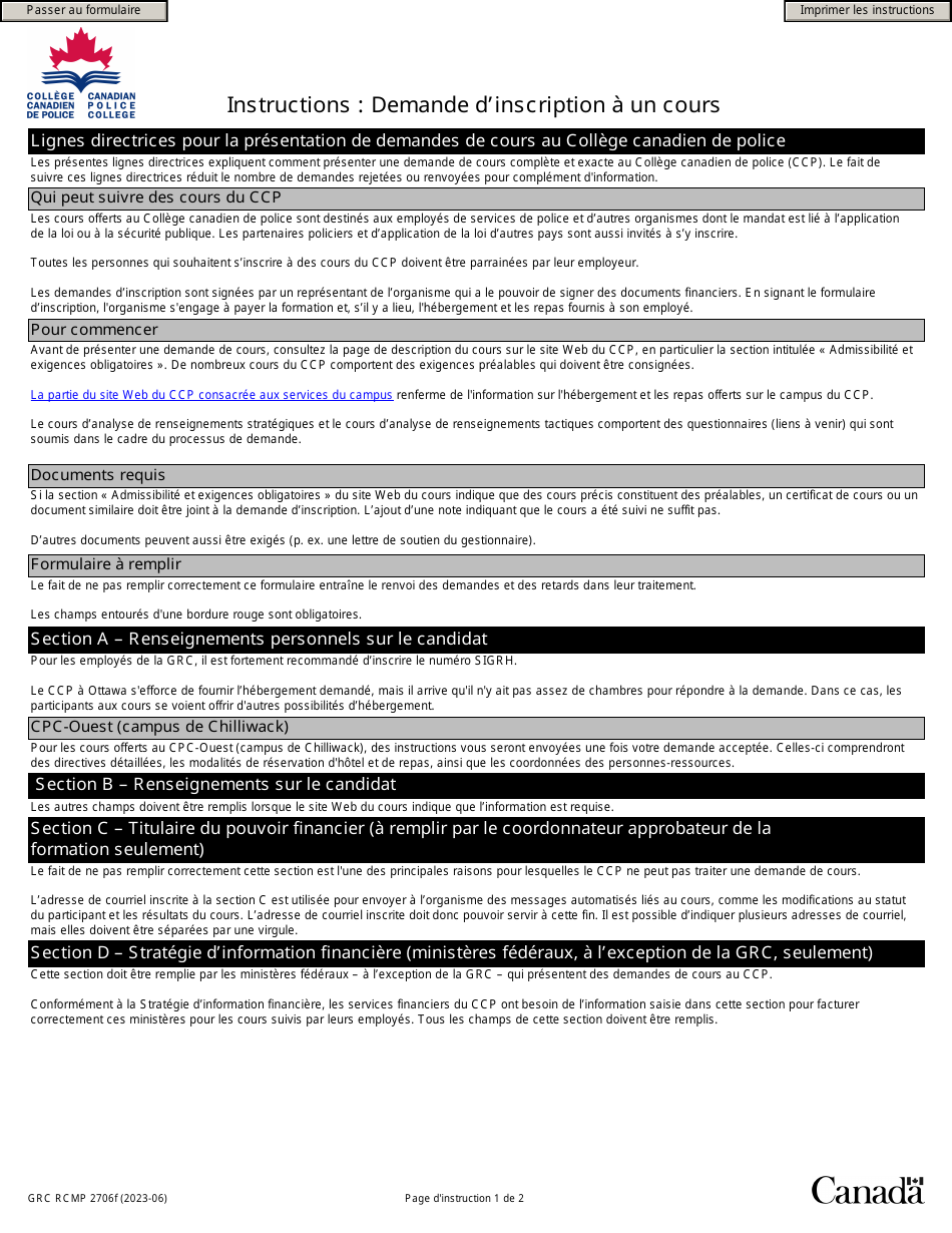 Forme GRC RCMP2706 - Fill Out, Sign Online and Download Fillable PDF ...