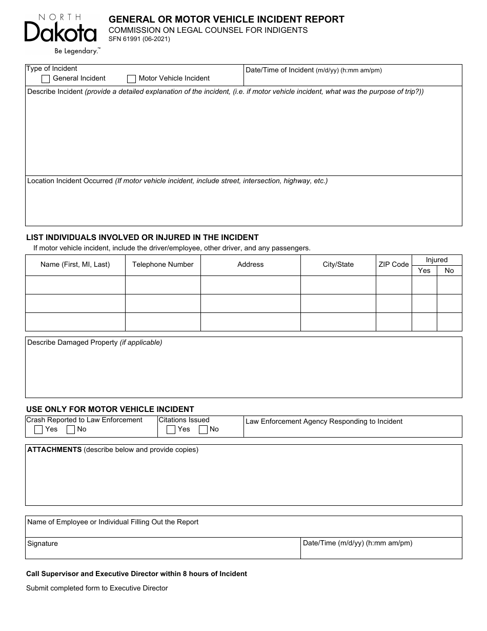 Form SFN61991 - Fill Out, Sign Online and Download Fillable PDF, North Dakota | Templateroller