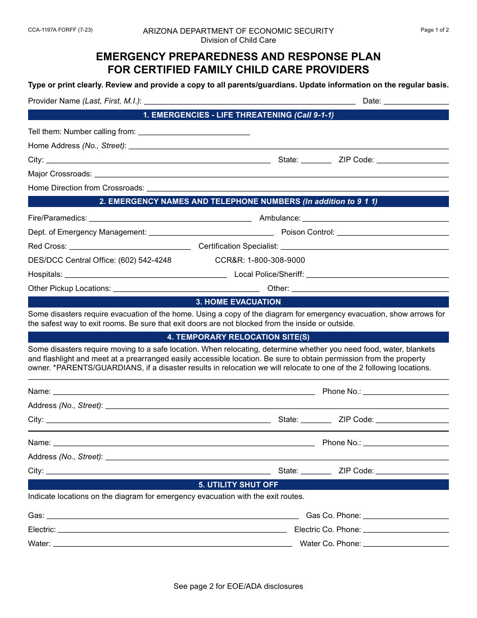 Form CCA-1197A - Fill Out, Sign Online and Download Fillable PDF ...