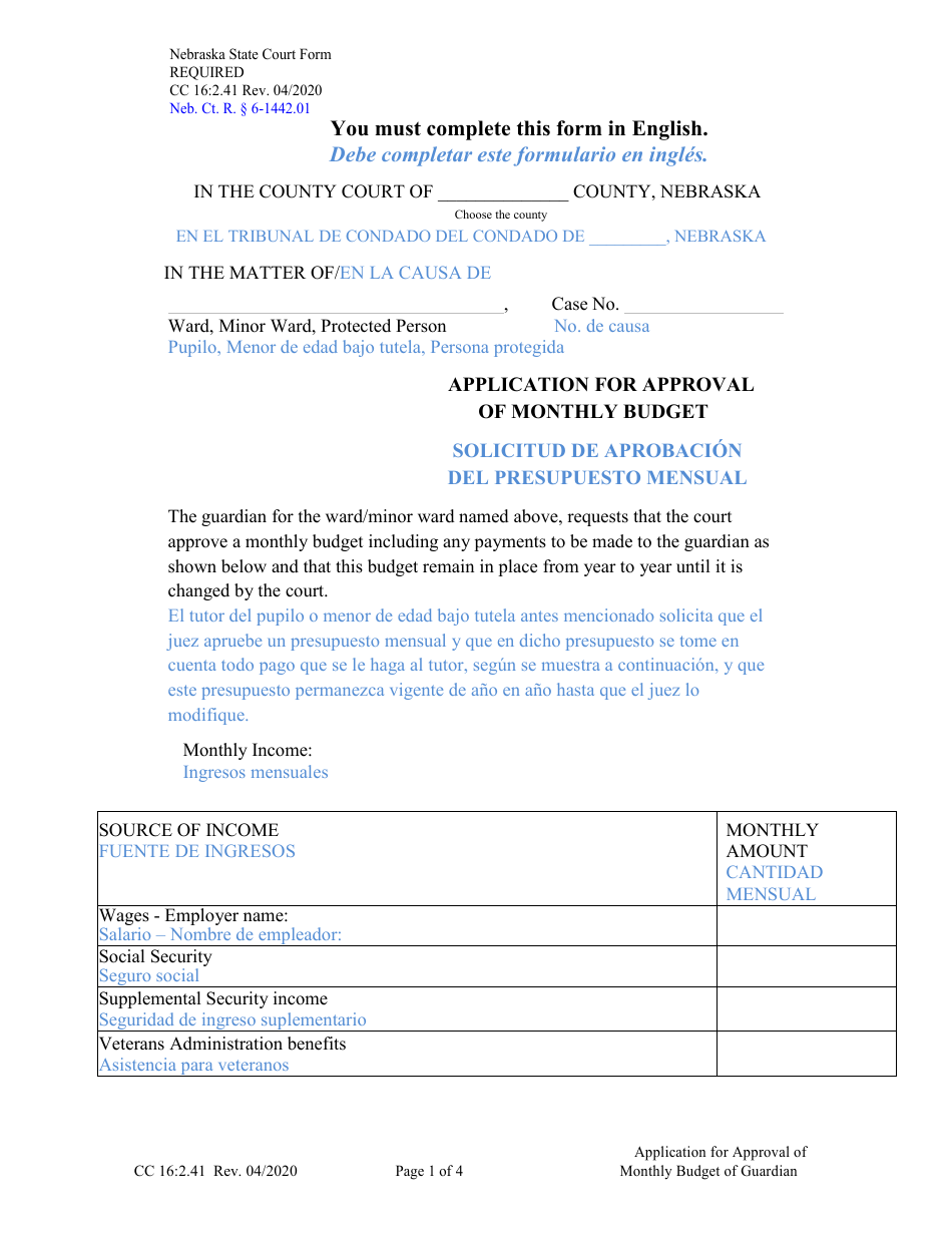 Form CC16:2.41 - Fill Out, Sign Online and Download Fillable PDF ...