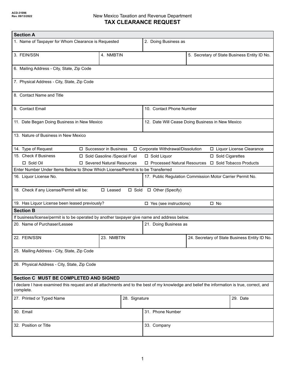 Form ACD-31096 - Fill Out, Sign Online and Download Printable PDF, New ...