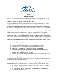 New York Waiver Certification Form - Fill Out, Sign Online and Download PDF | Templateroller