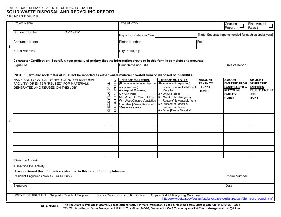 Form CEM-4401 - Fill Out, Sign Online and Download Fillable PDF ...