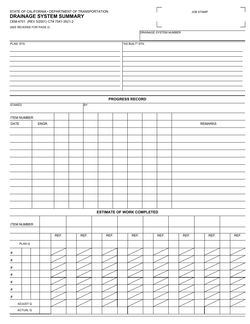 Form CEM-4701 - Fill Out, Sign Online and Download Fillable PDF ...
