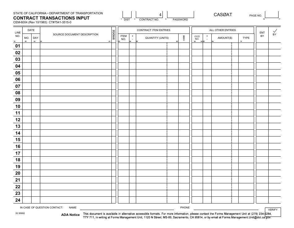 Form CEM-6004 - Fill Out, Sign Online and Download Fillable PDF ...