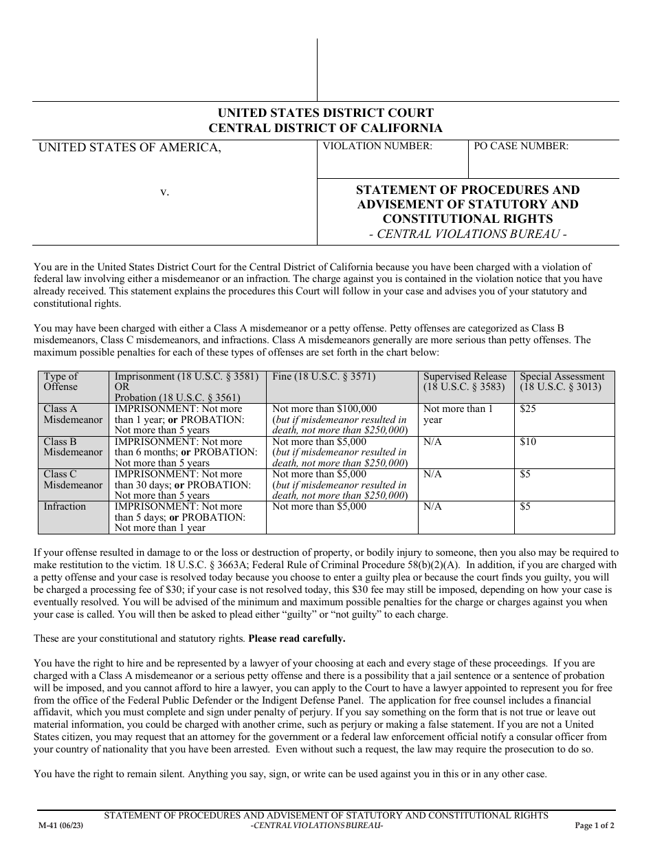 Form M-41 - Fill Out, Sign Online and Download Fillable PDF, California ...