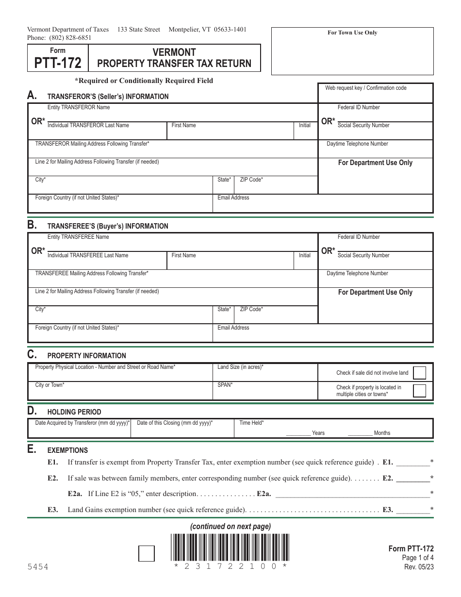 Form PTT-172 - Fill Out, Sign Online and Download Printable PDF ...