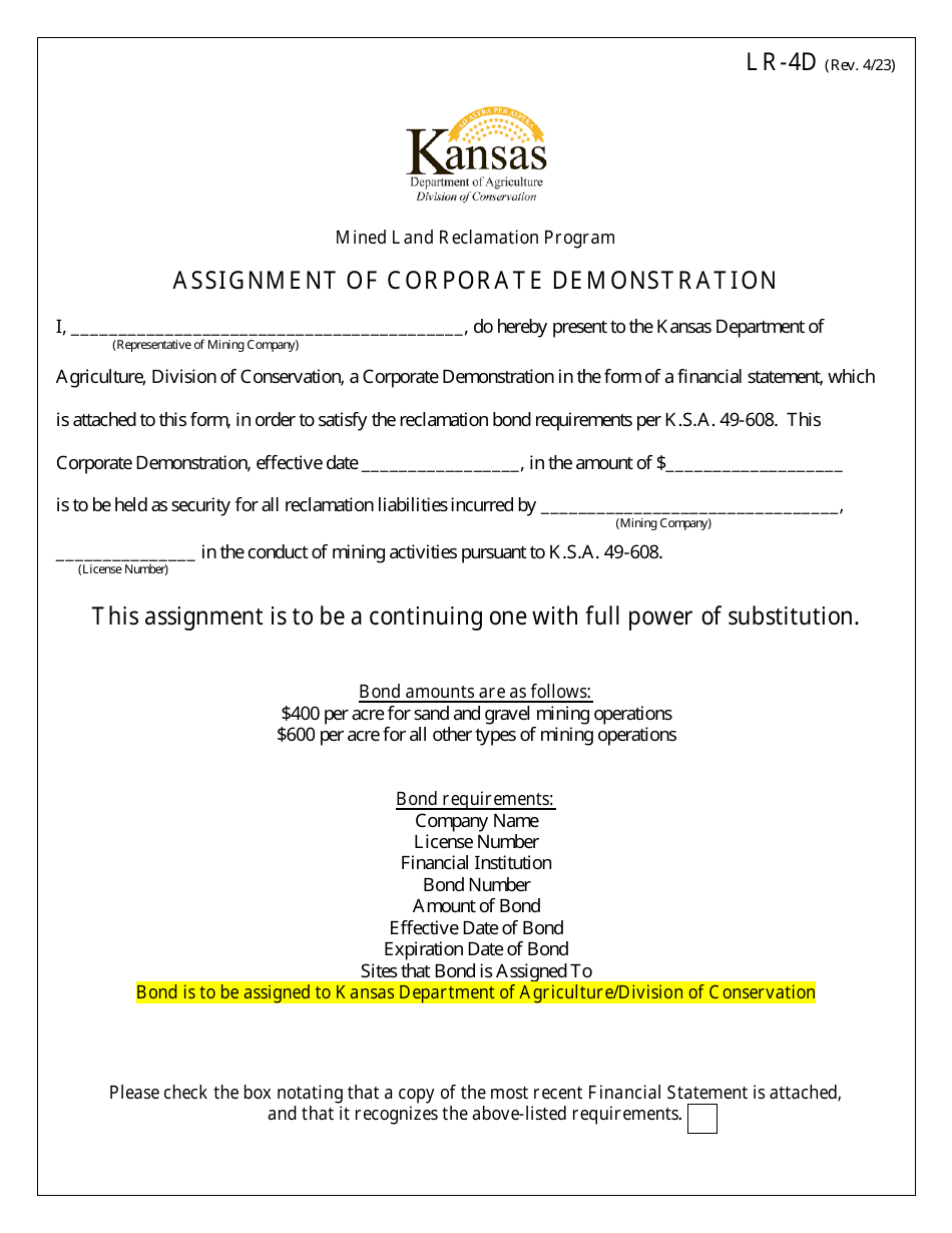 Form LR-4D - Fill Out, Sign Online and Download Fillable PDF, Kansas | Templateroller