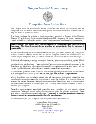 Oregon Complaint Form - Fill Out, Sign Online and Download PDF ...